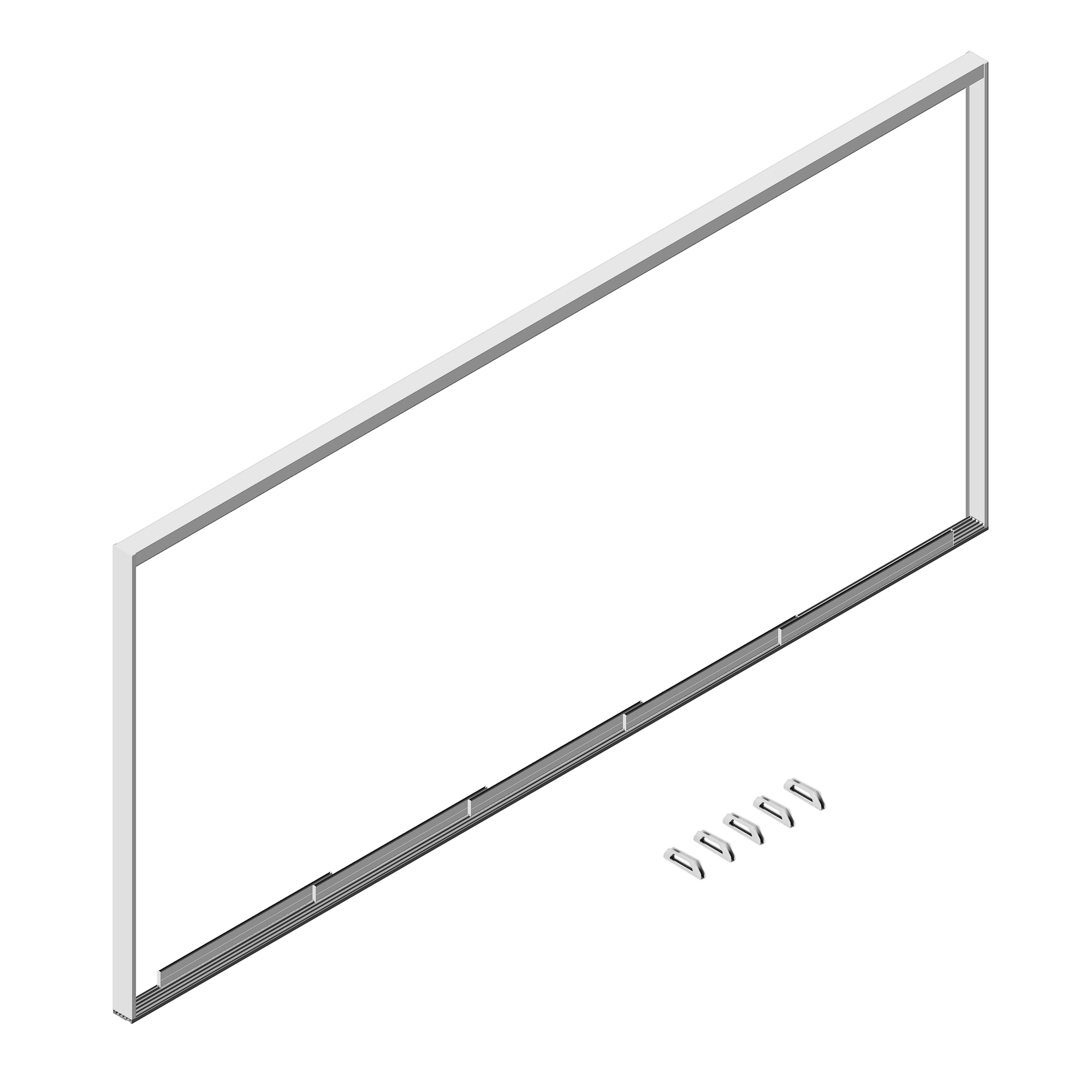 Dreamgarden Glasschiebewand 4,9 x 2,4 Meter Glas Matt Weiß 5-türig für 5 Meter Pergola Tropea ...