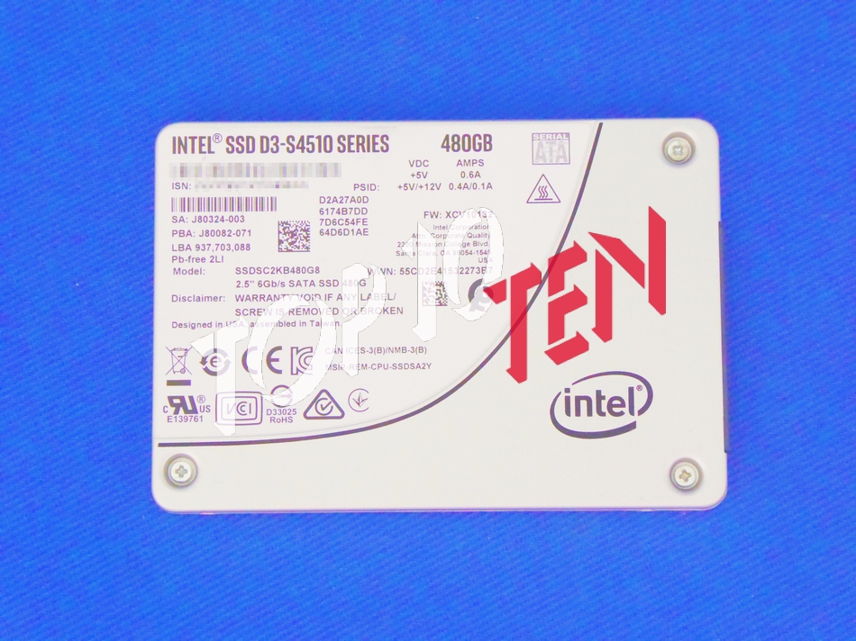 Intel SSDSC2KB480G8 D3-S4510 480GB 2,5" SFF 6Gb SATA TLC SSD