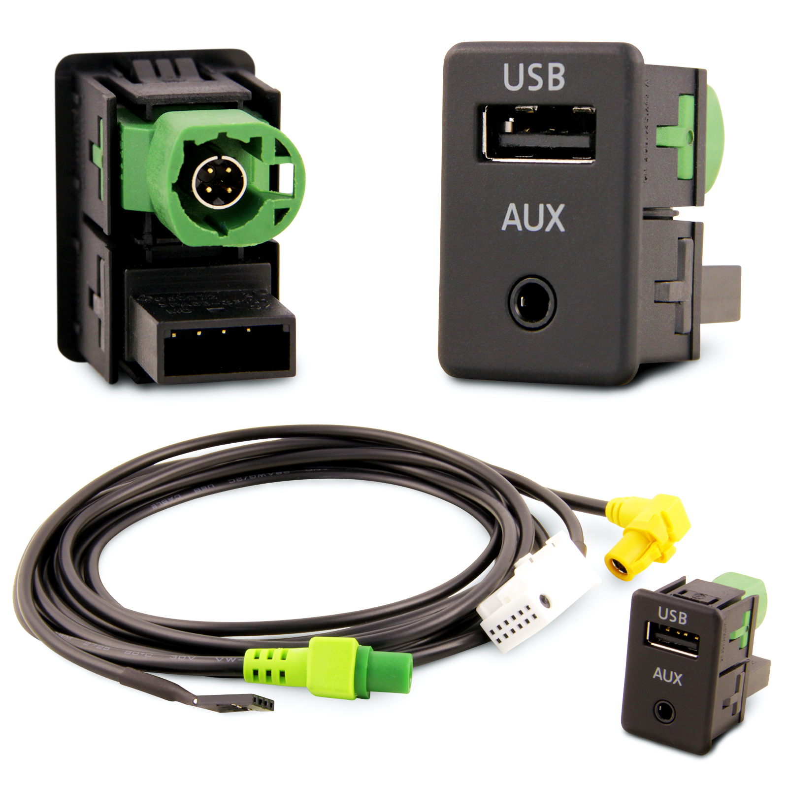 USB AUX Einbau Block Schalter Adapter fur VW RCD RNS RNS RCD 300 310 315 510 Tuning Fanatics