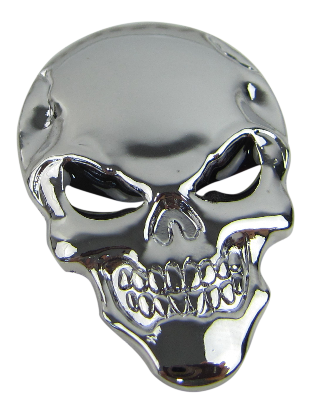 Exklusives Emblem Fahrzeug Sticker Aufkleber Metall Skull Totenkopf in Chrom Tuning Fanatics