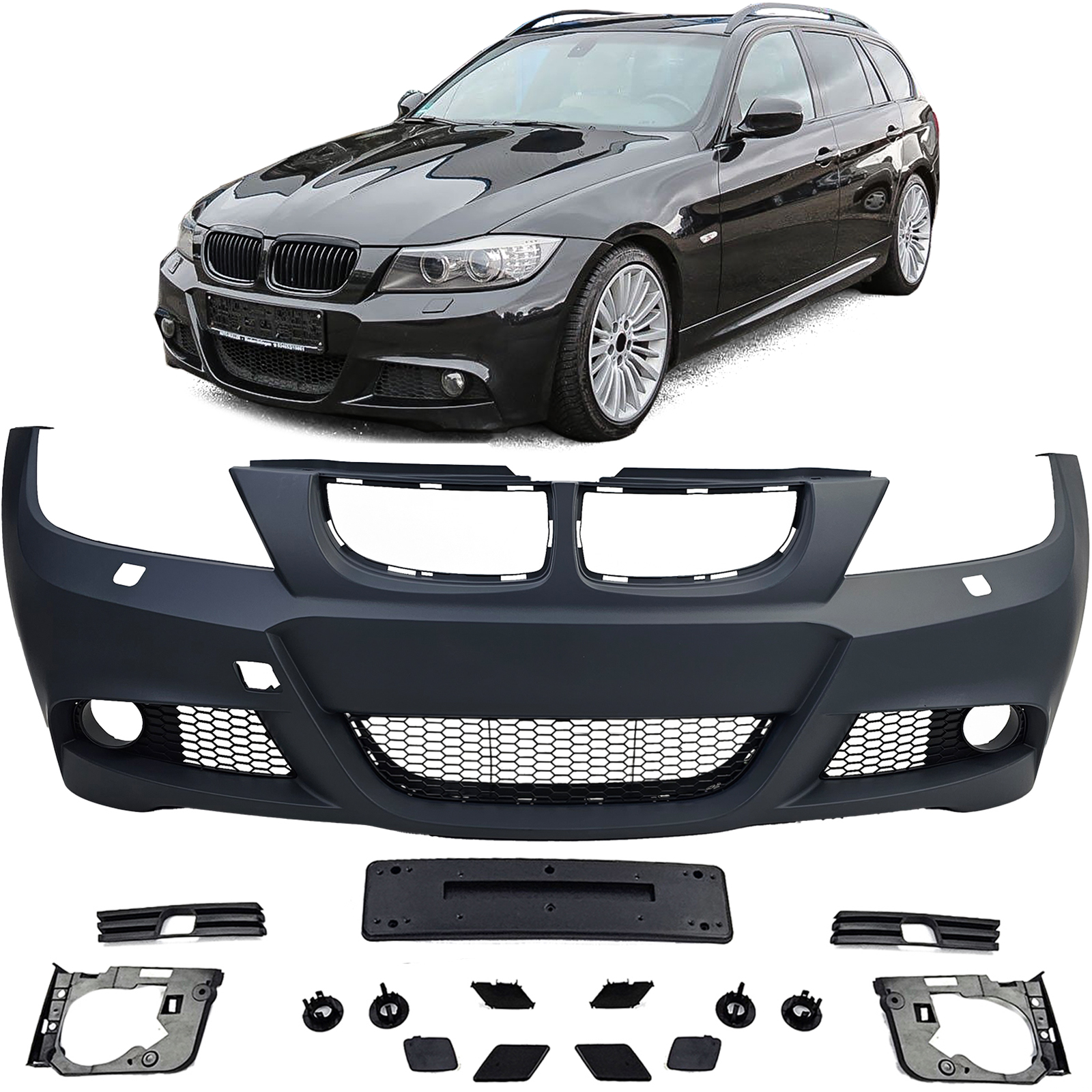 Sport Front Stoßstange Facelift Look + Gitter für BMW 3er E90 E91 2005 ...