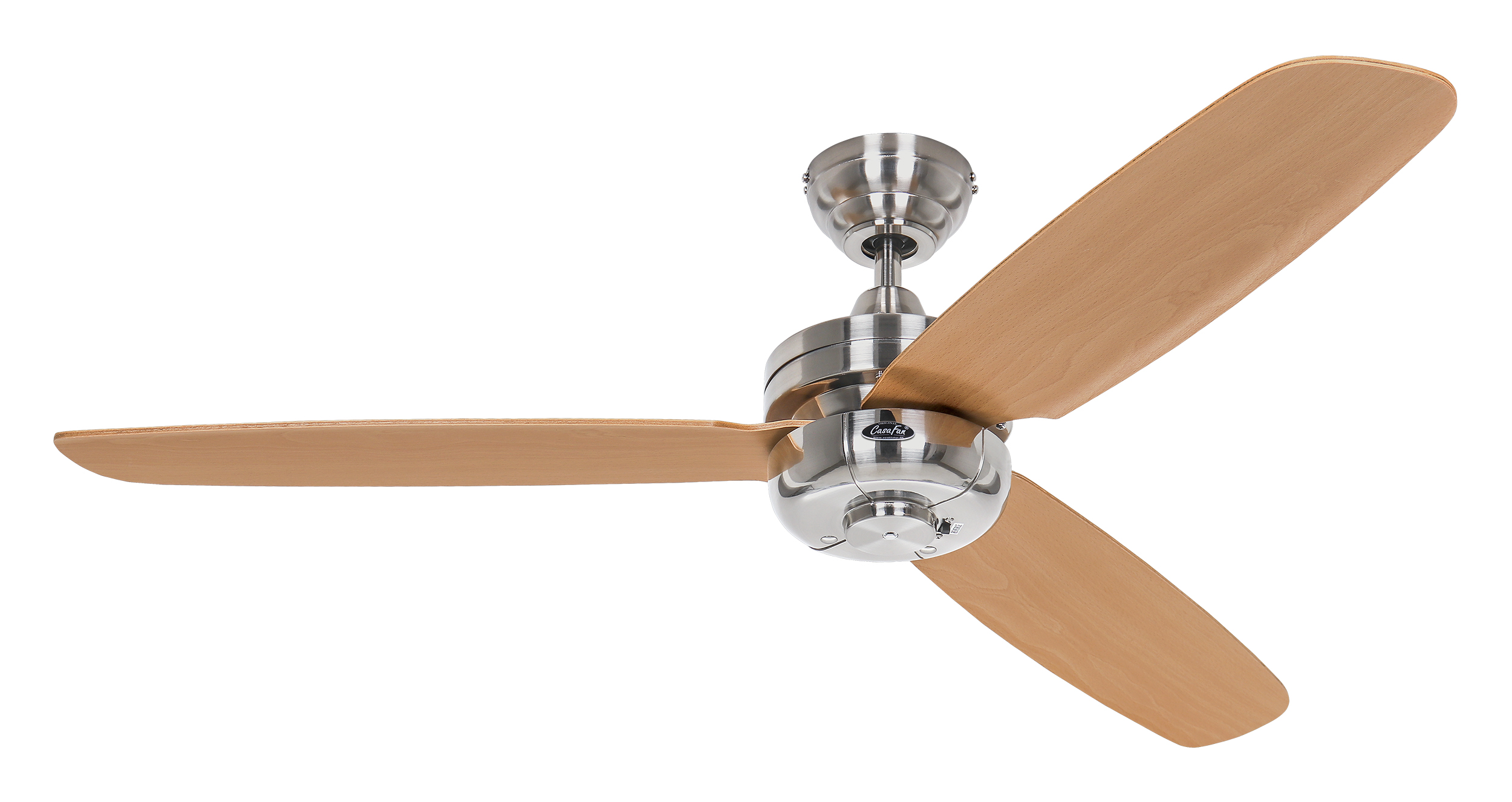 Ceiling fan with remote control Night Flight Brushed Chrome / Beech ...