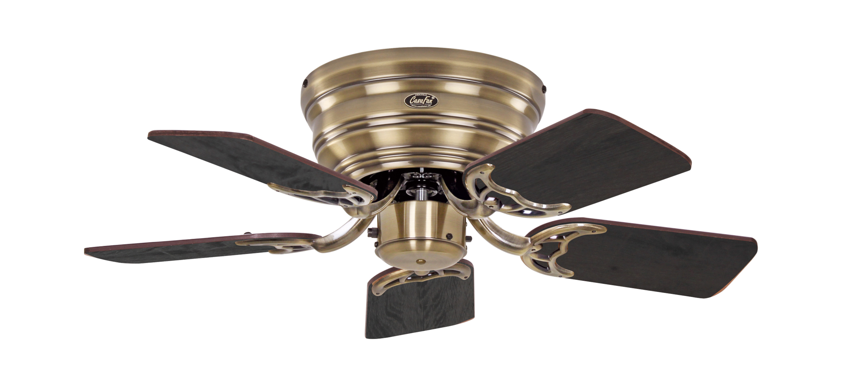 Flush Mount Ceiling Fan Classic Flat III Brass 79cm / 31" | Home ...