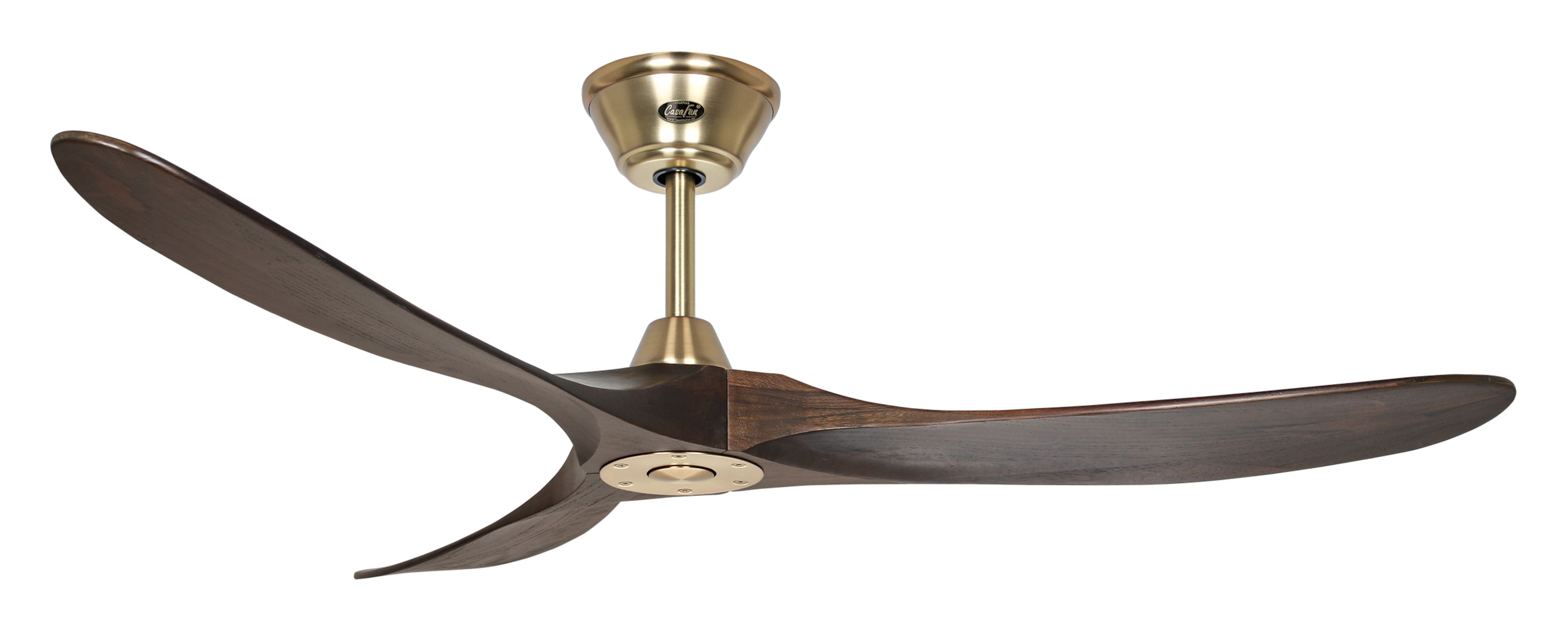 Energy-saving ceiling fan with remote control Eco Genuino Brushed Brass ...