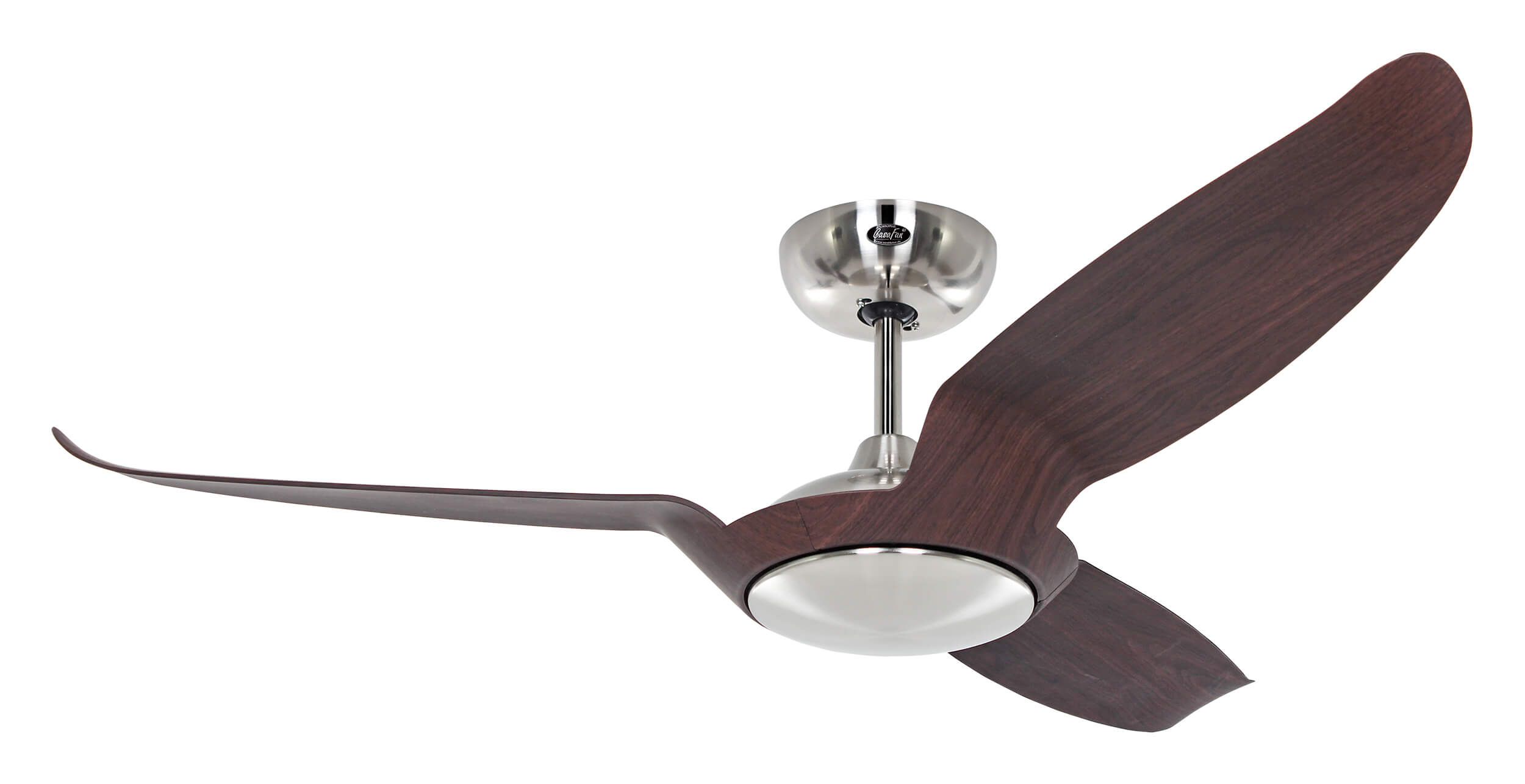 Energy-saving ceiling fan Eco Talos Chrome / Walnut with remote control ...