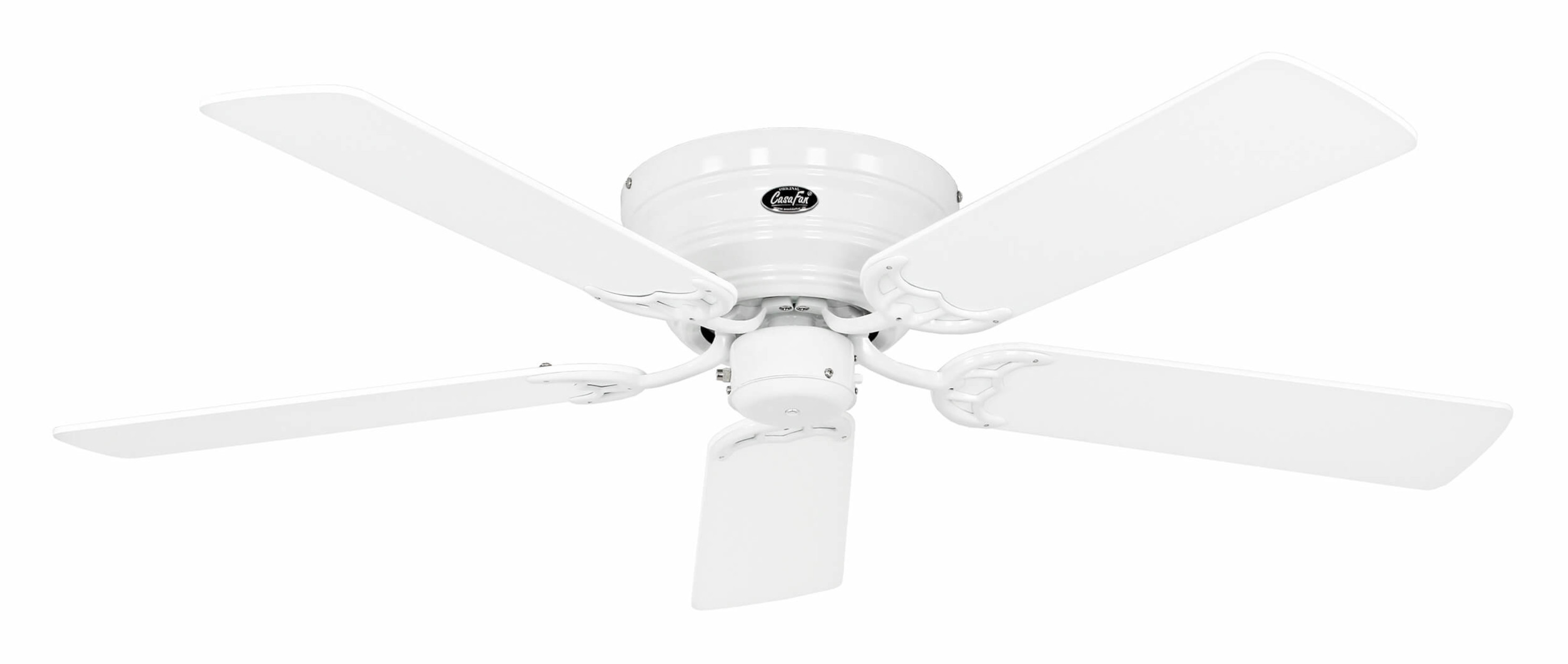 Flush Mount Ceiling Fan Classic Flat III White 132 | Home & Commercial ...