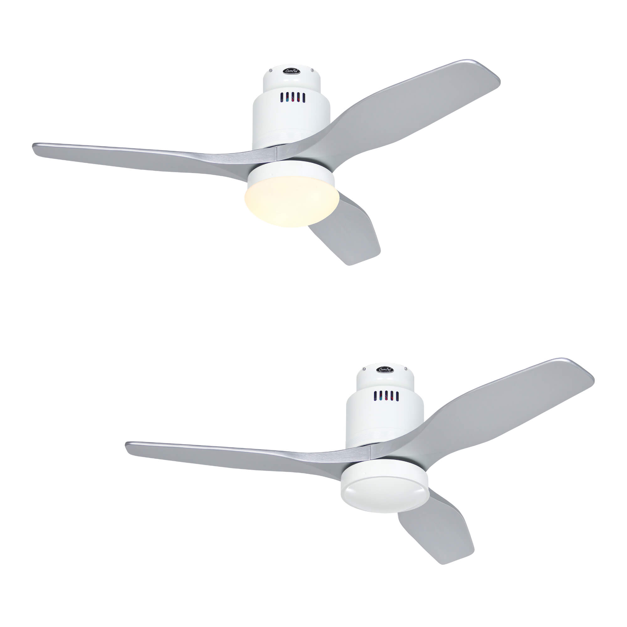 Energy-saving ceiling fan Aerodynamix Eco 112cm / 44" White & Silver Grey | Home & Commercial ...
