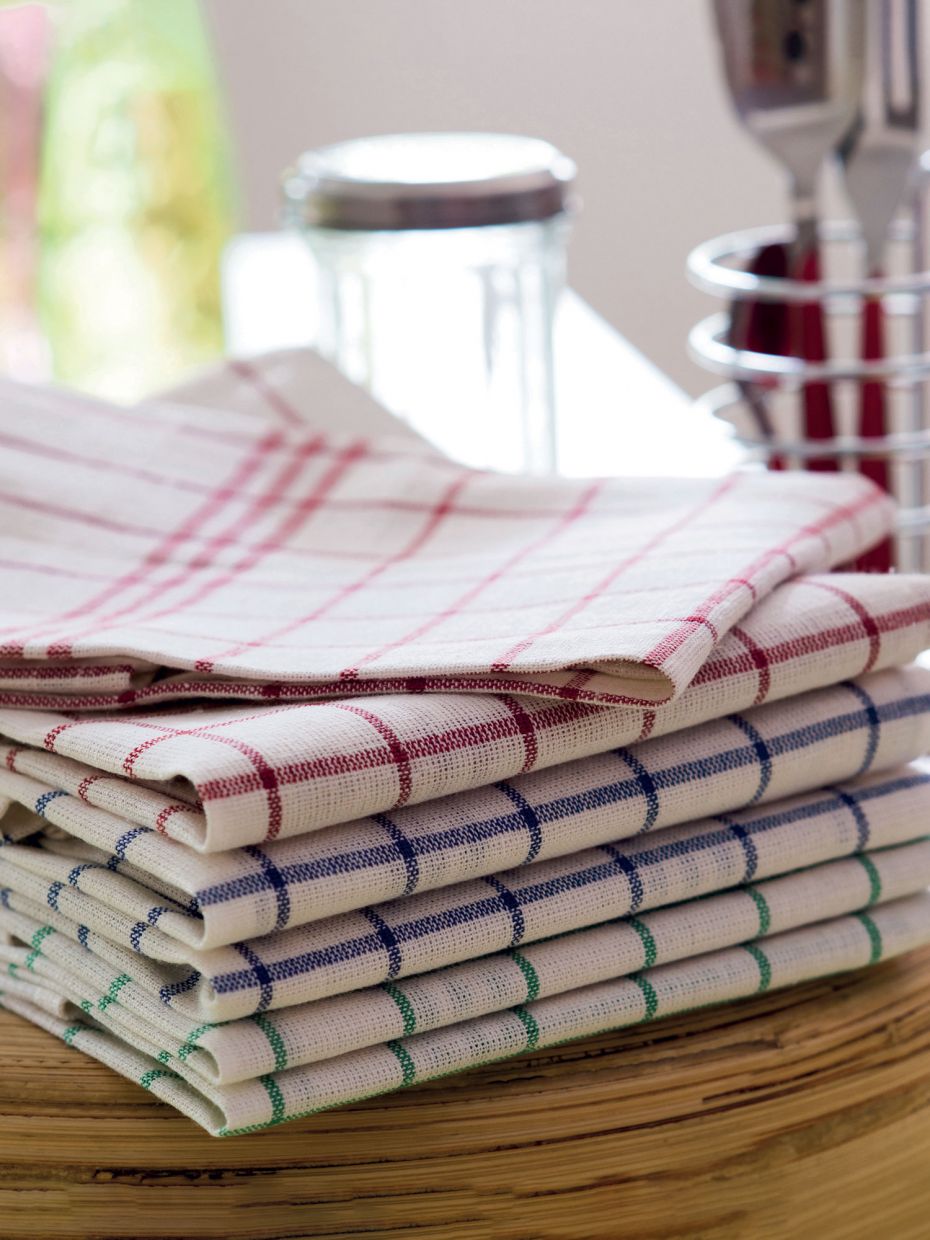 Torchon100% coton, coloris assortis, lot de 6 | Fournicreche.fr