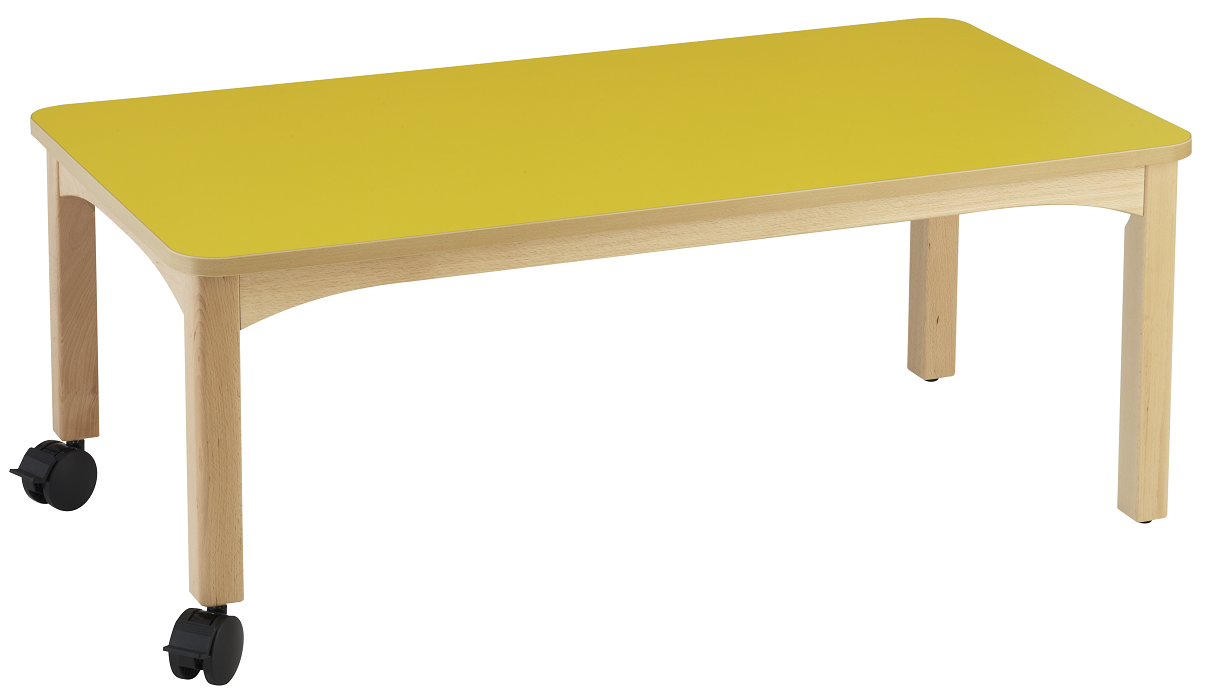 Table rectangulaire 120 x 60 cm à 2 roulettes, taille crèche à taille 3 ...