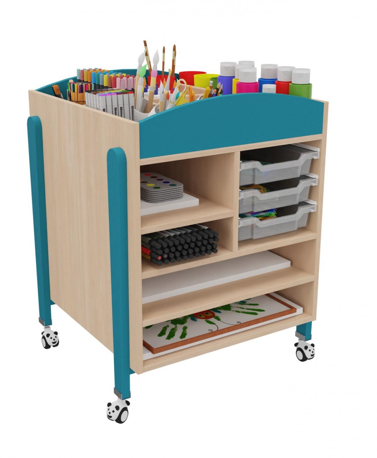 Meuble à dessin K'Briol verni naturel ou coloré | Fournicreche.fr