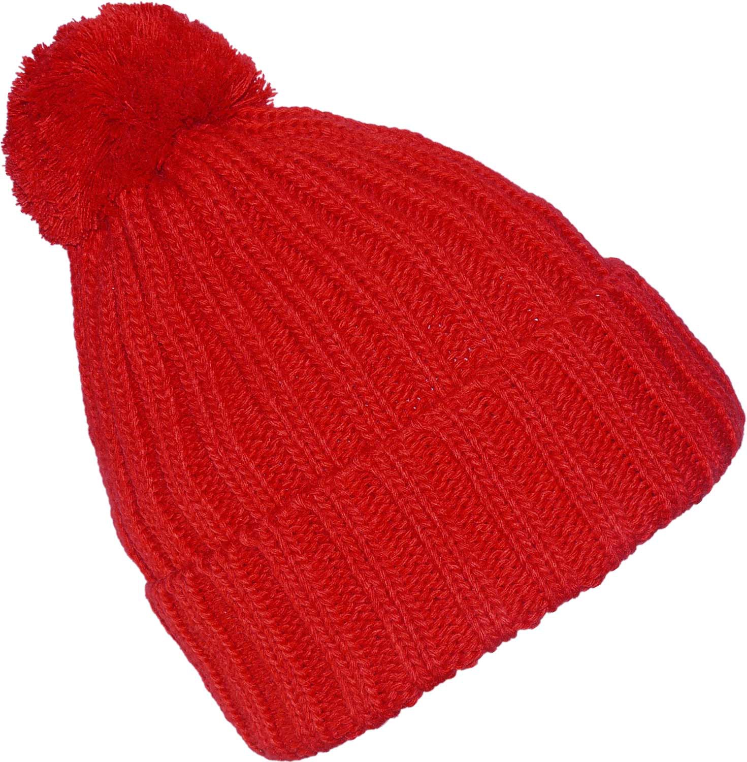 Bommel Mütze in 14 Farbe mit Wolle Hüte & Mützen Damen Strickmützen