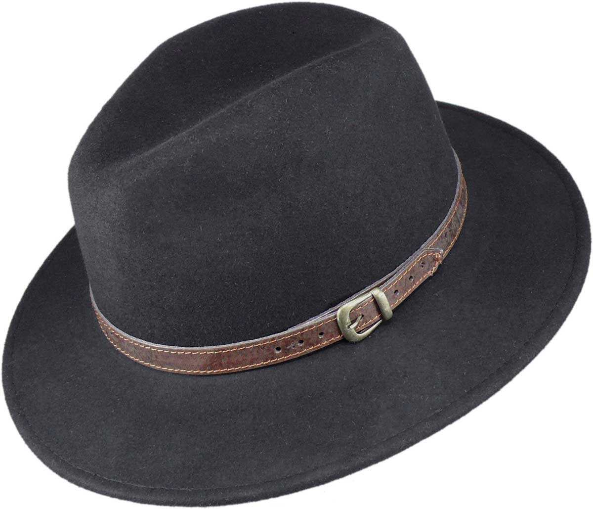 Rollbarer Hut mittlere Größe mit braunem Band | Harry's Collection
