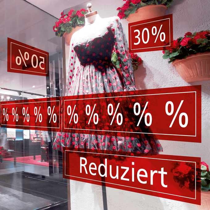 Transparent sticker "percentage sign" | DecoWoerner