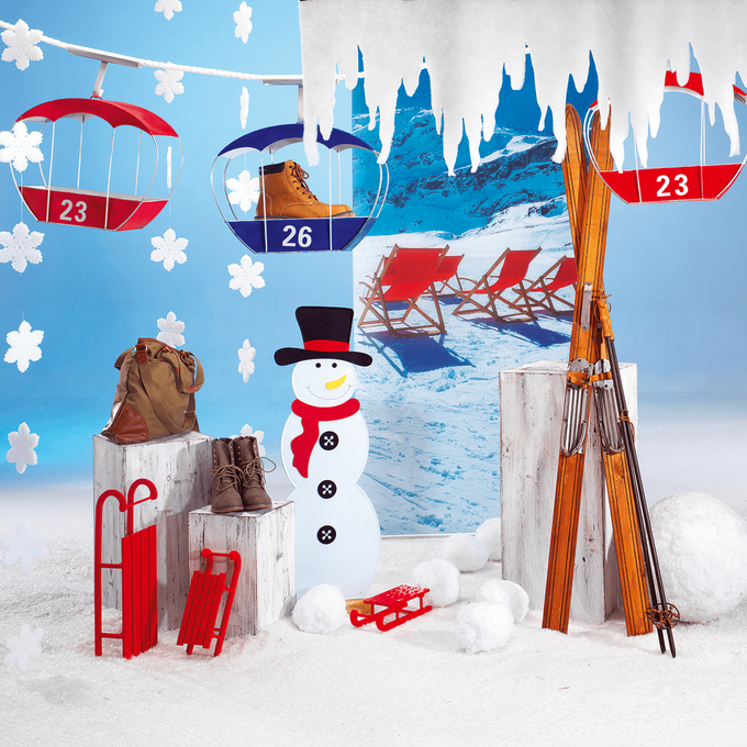 Decorative skis made of wood, length 90 cm | DecoWoerner