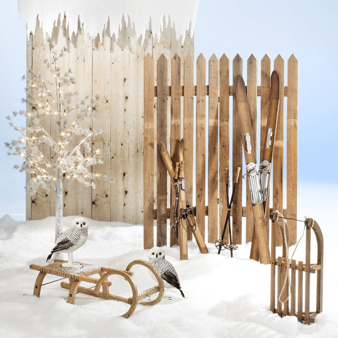 Decorative skis made of wood, length 140 cm | DecoWoerner