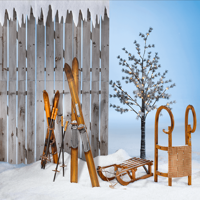 Decorative skis made of wood, length 140 cm | DecoWoerner