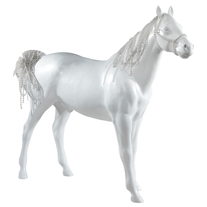 Caballo Deco 195 cm de altura, blanco | DecoWoerner