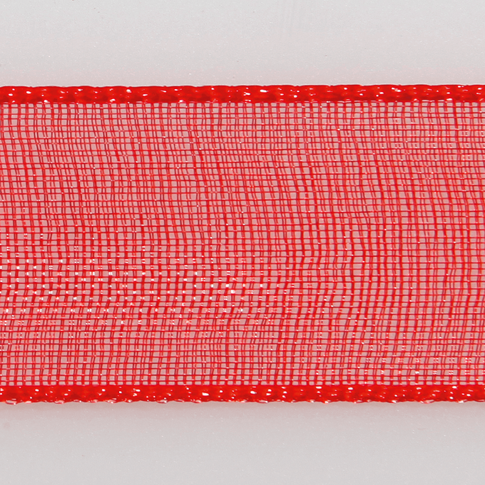 Chiffon ribbon with selvedge 25mm x 50m red | DecoWoerner