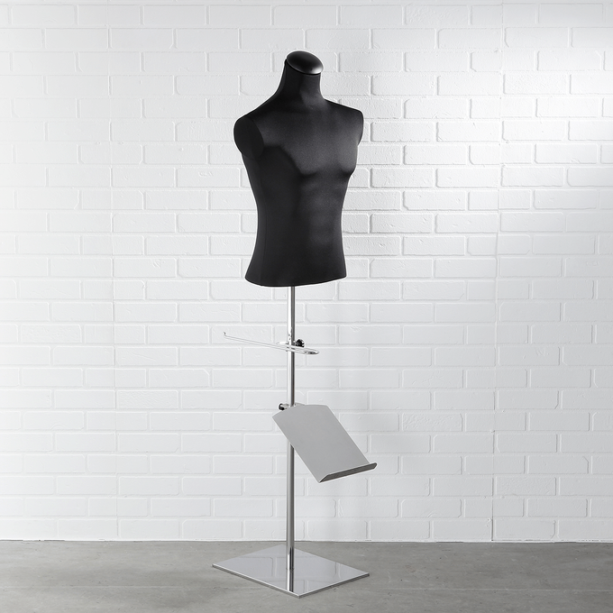 Chrome stand for tailor's busts with shoe presenter 40 x 40 x 100 cm ...