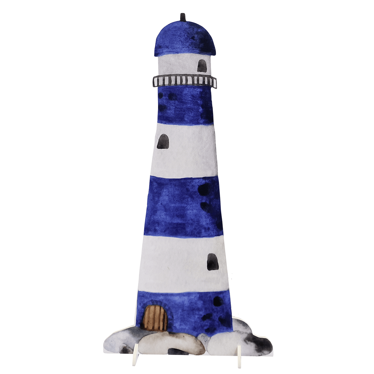Lighthouse display double-sided standing blue-white | DecoWoerner