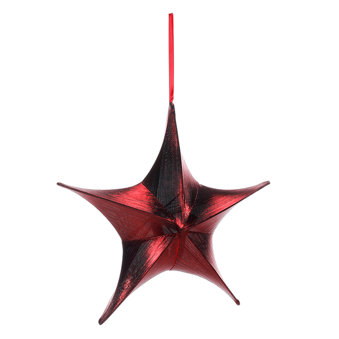 Deko Stoff-Faltstern, rot metallic, mit Reißverschluss | DecoWoerner
