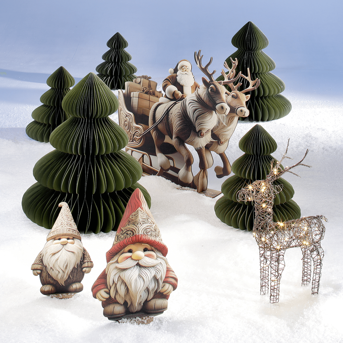 Secret Santa display "Tomte", wood 61 cm | DecoWoerner