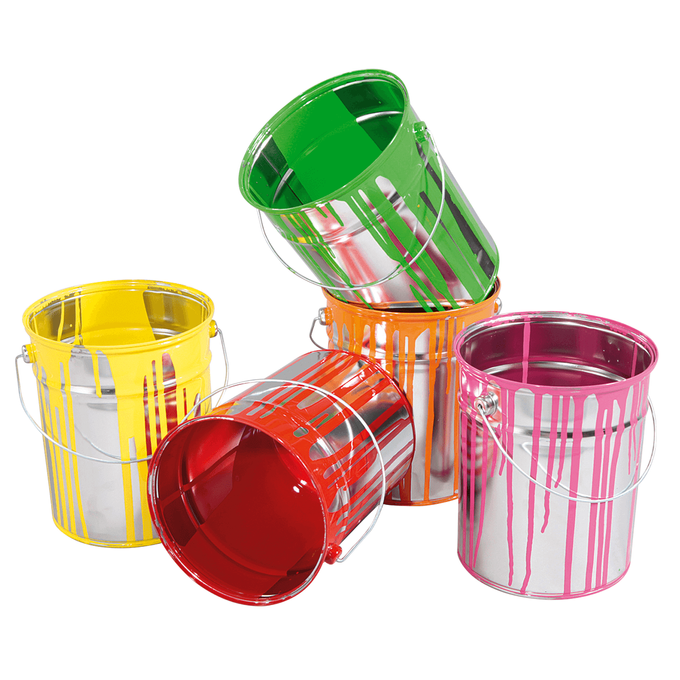 Decorative paint bucket 23 cm high, green Decorative paint bucket 23 cm ...