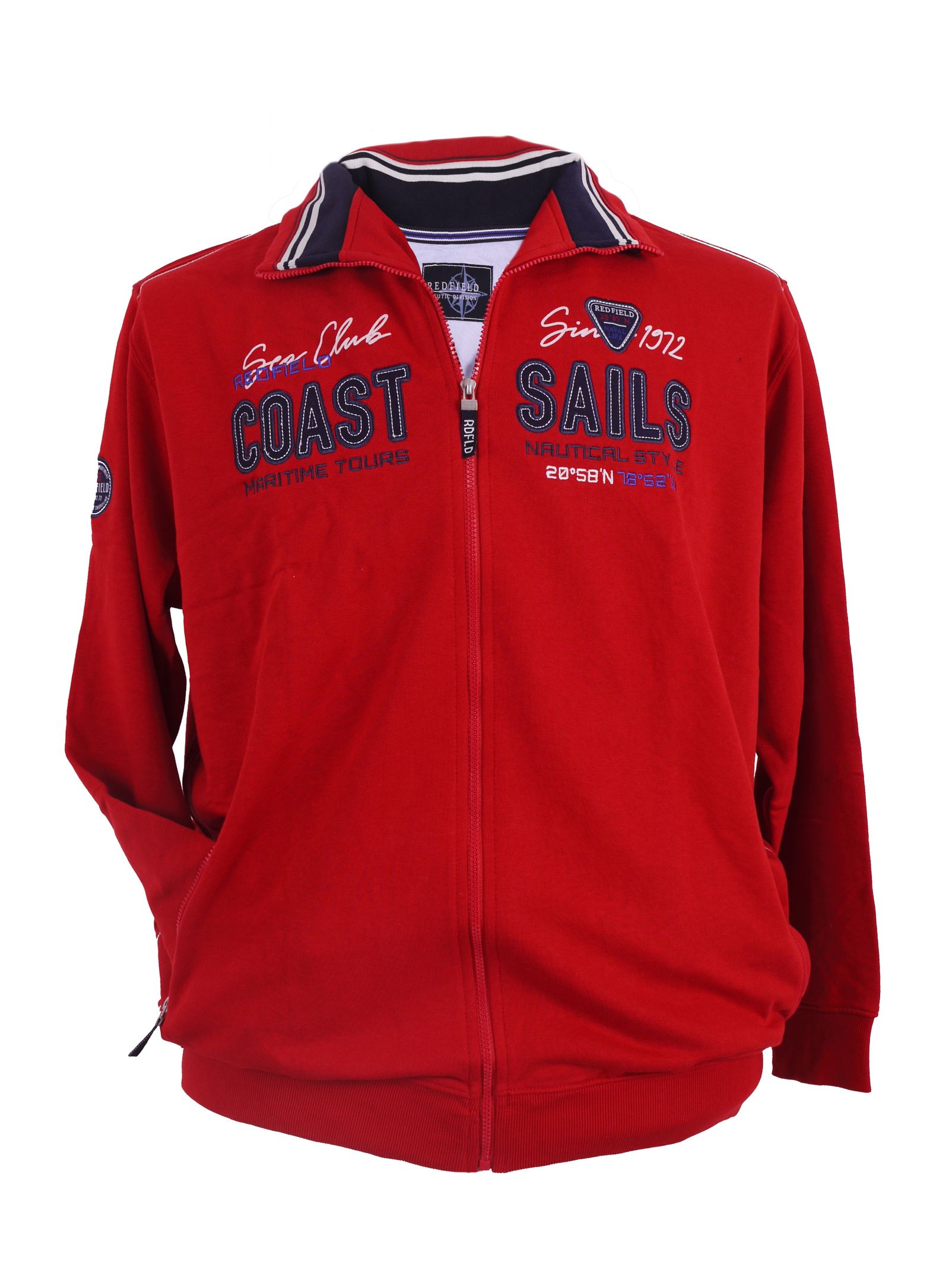 Trendige Sweatjacke von Redfield in großen Größen, rot | Bekleidung in ...