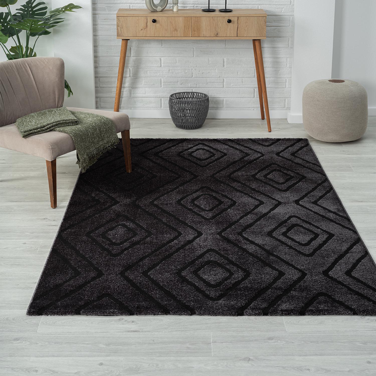 Teppich Modern Super Weicher Wohnzimmer Teppich, 3D Effekt, Hochflor ...