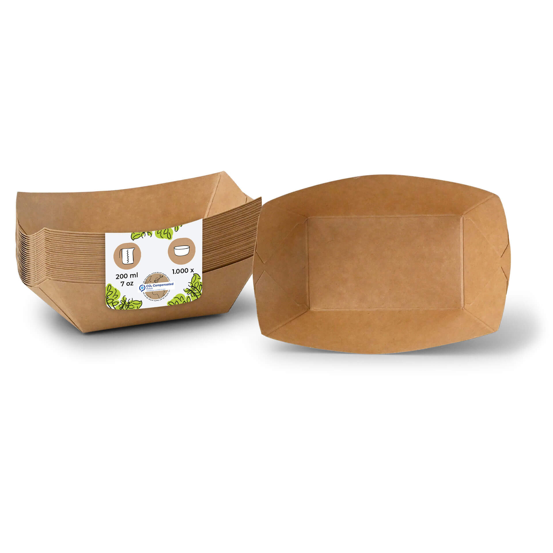 Karton-Snack-Schalen 200 ml, braun | BIOZOYG Online Shop