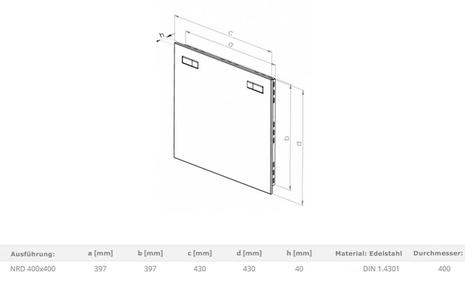 Revisionstür Revisionsklappe Wartungsklappe aus Edelstahl mit ...