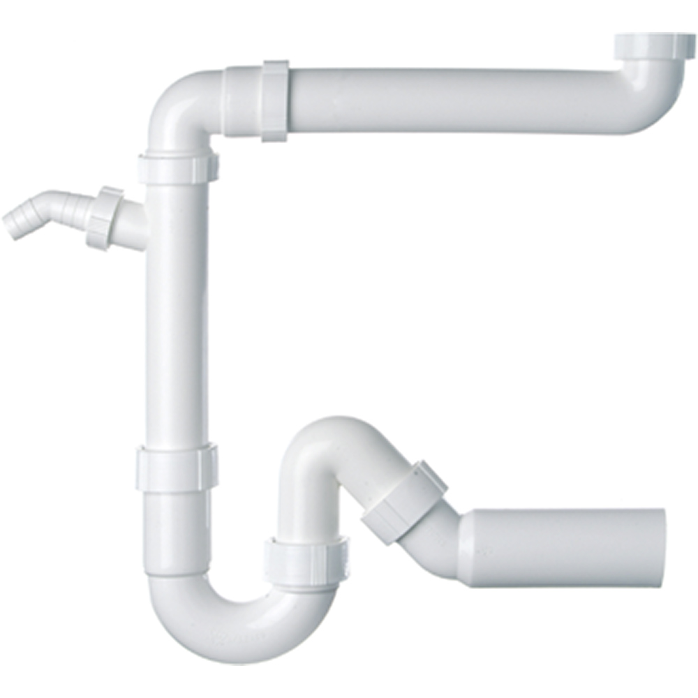 Siphon 1 1/2 Zoll, Kunststoff, Länge 1m, Weiß | PRORON GmbH
