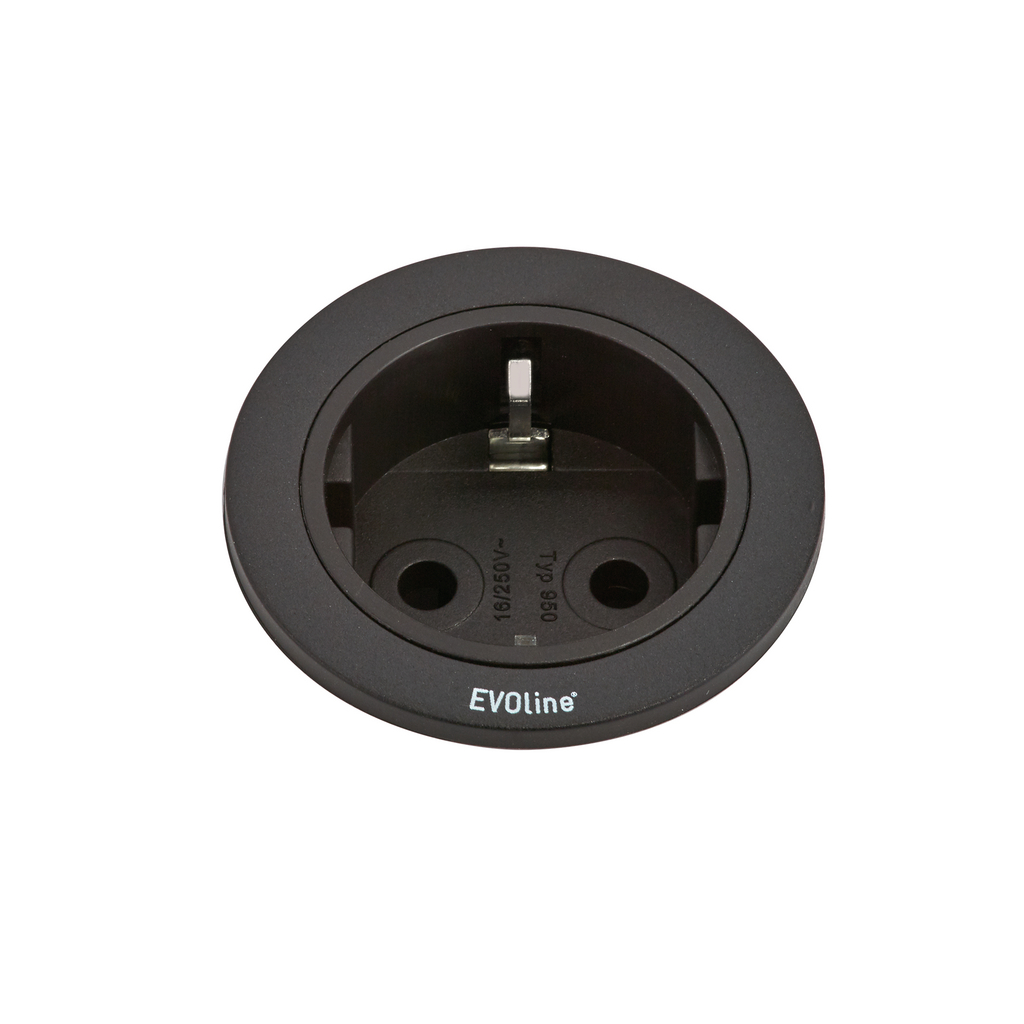 Naber Evoline® One Einzelsteckdose, Steckdosenelement, Ring schwarz ...