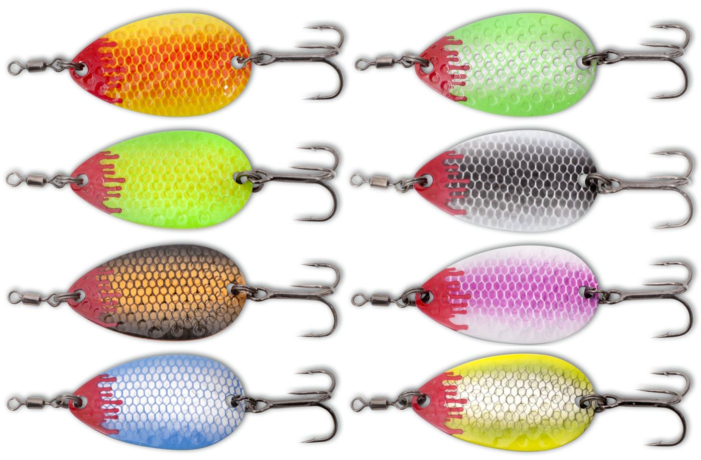 Quantum Magic Trout Blood Big Blade 3,5cm 2,6g - Forellenblinker Gelb/Grün