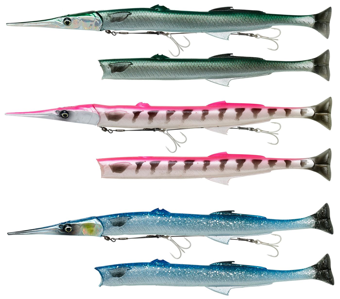 Savage Gear Salt Line Thru Needle Fish Pulse Tail 30cm 66g Pink Barracuda