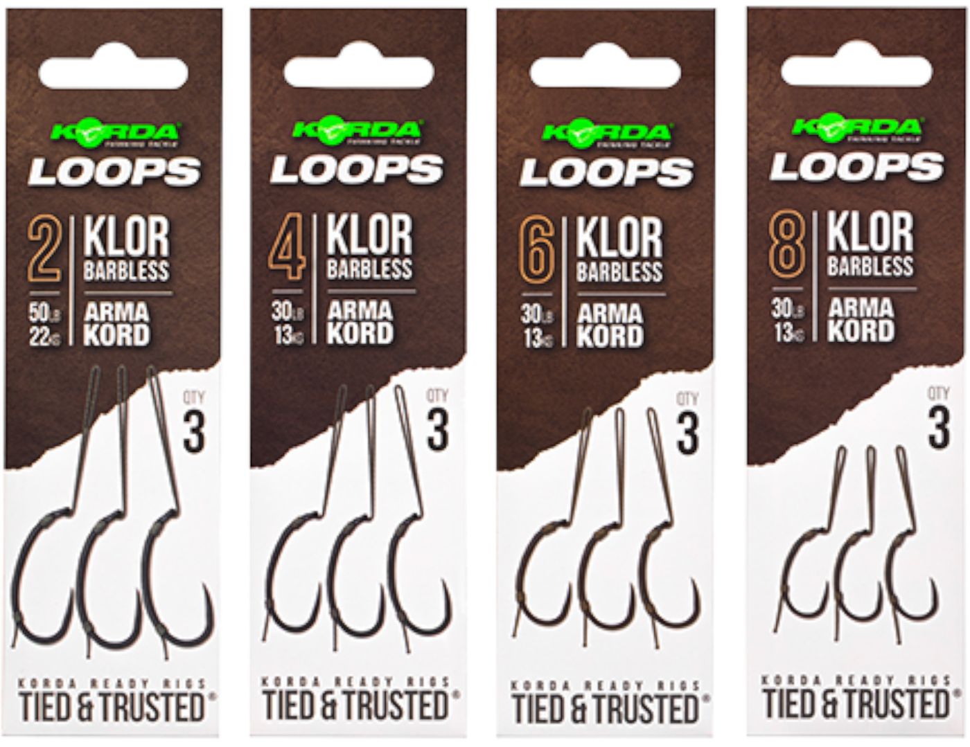 Korda Loop Rigs Klor Barbless - 3 Karpfenmontagen 4