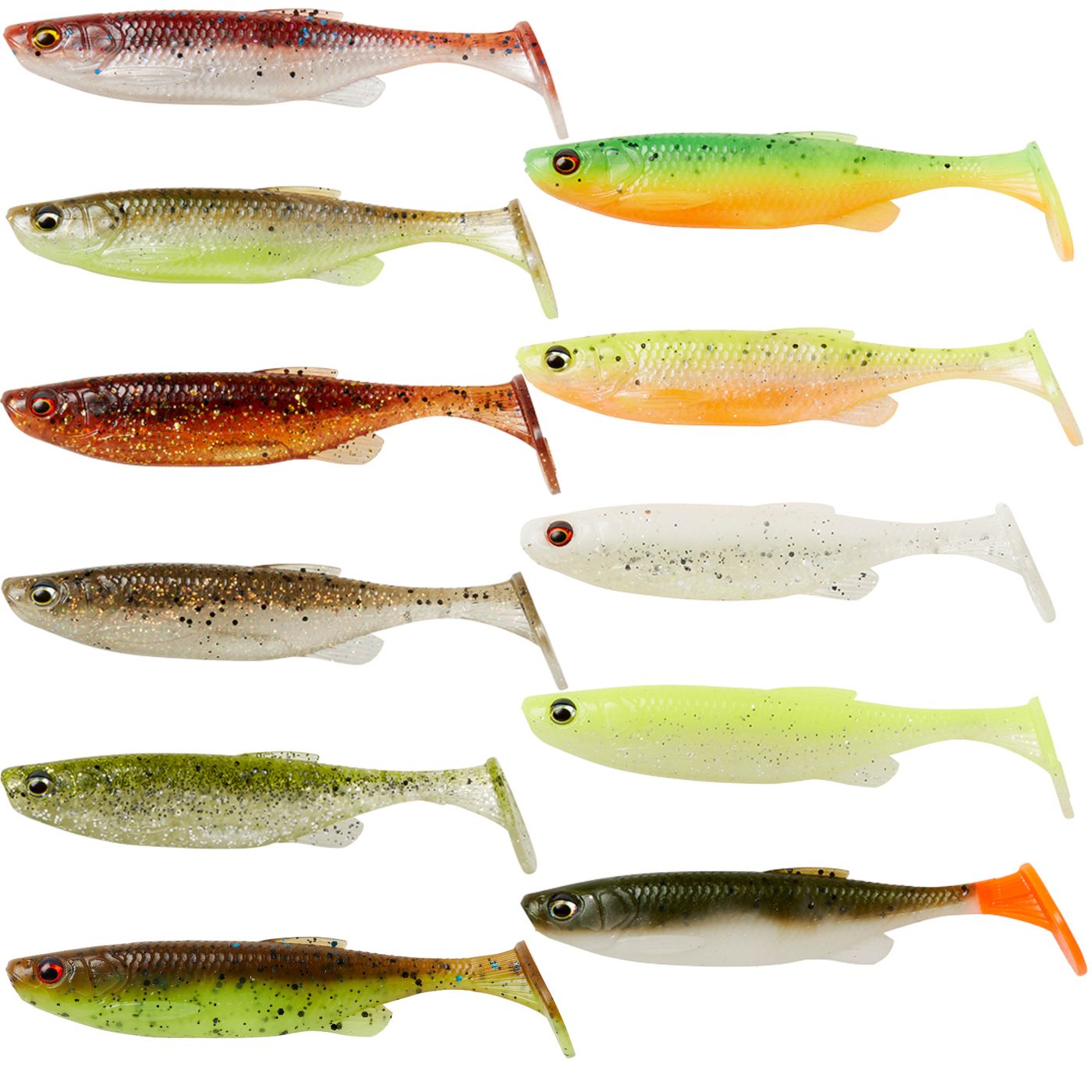 Savage Gear Fat Minnow T-Tail 7,5cm 5g - 5 Gummifische Holo Baitfish