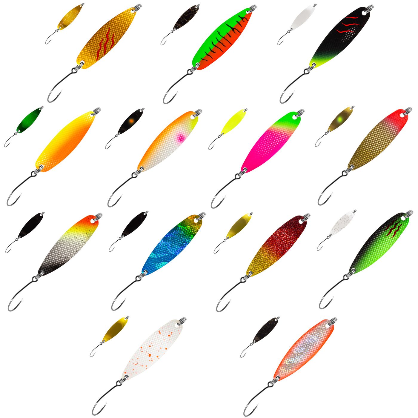 FTM Spoon Hammer 1,7g - Forellenspoon Grün - Schwarz / Weiß Glitter