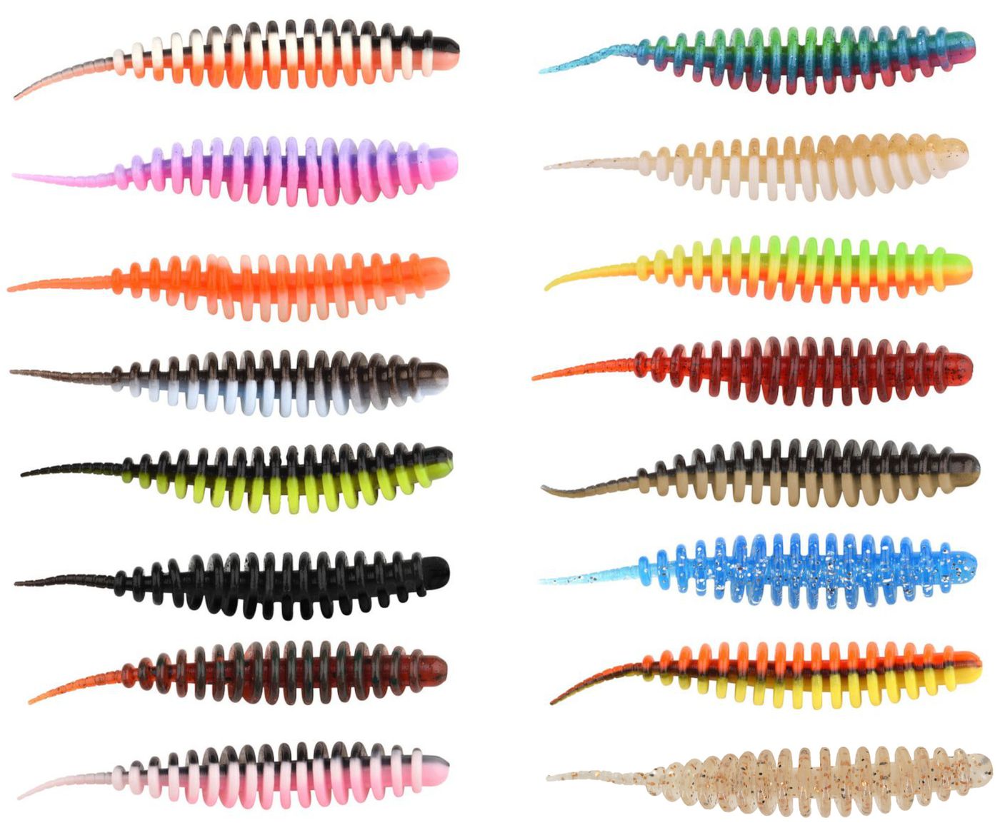 Trout Master Master Worm 65mm - 8 Gummiköder zum Forellenangeln Red Oil