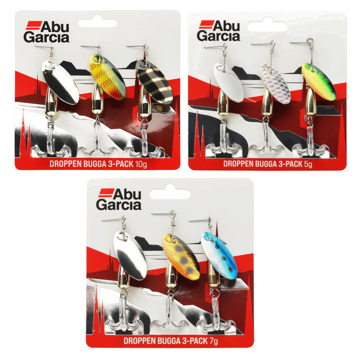 Abu Garcia Droppen Bugga 3-Pack - 3 Spinner im Set 5g / Gr. 6