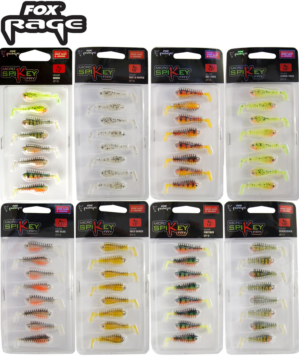 Fox Rage Micro Spikey Fry 4cm (8 Stück) Gummifische Hot Tiger