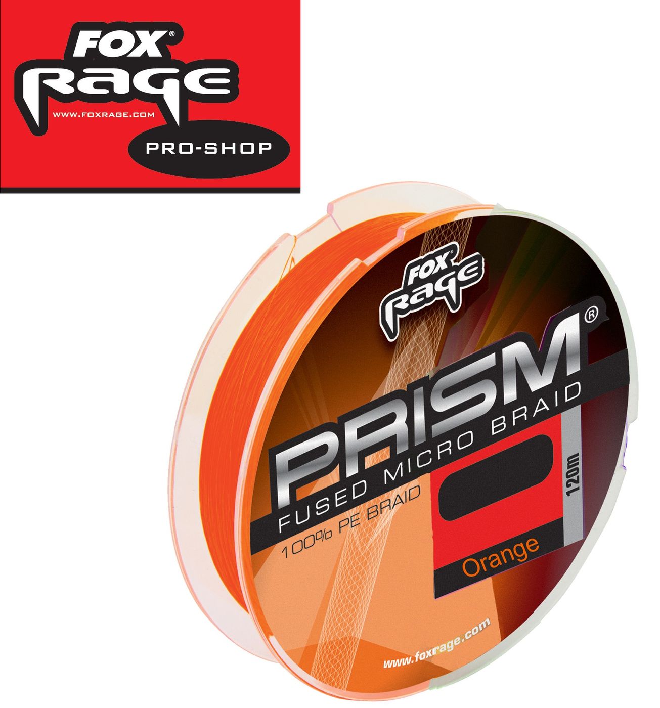 Fox Rage Prism fused braid 120m Orange geflochtene Schnur 0.10mm